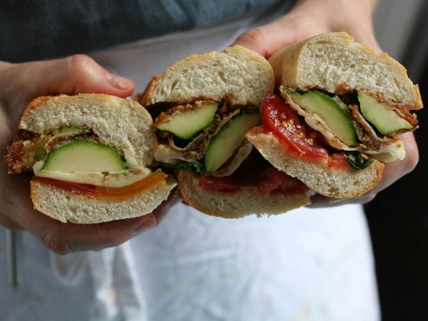 Zucchini Parmesan Subs with Tomatoes and Basil Recipe | Cooking Channel ...